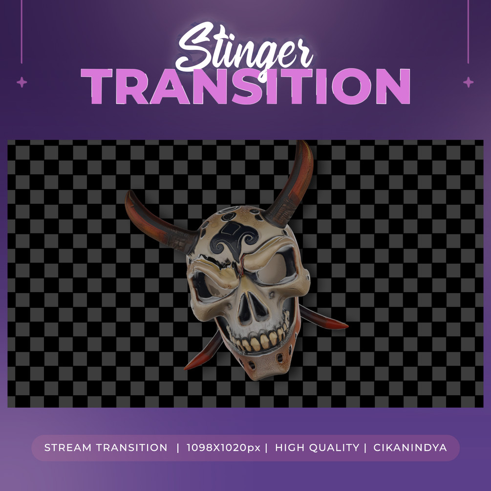 Dark Skull Animated Stinger Transition | Tribal Bone Mask for Streamers ...
