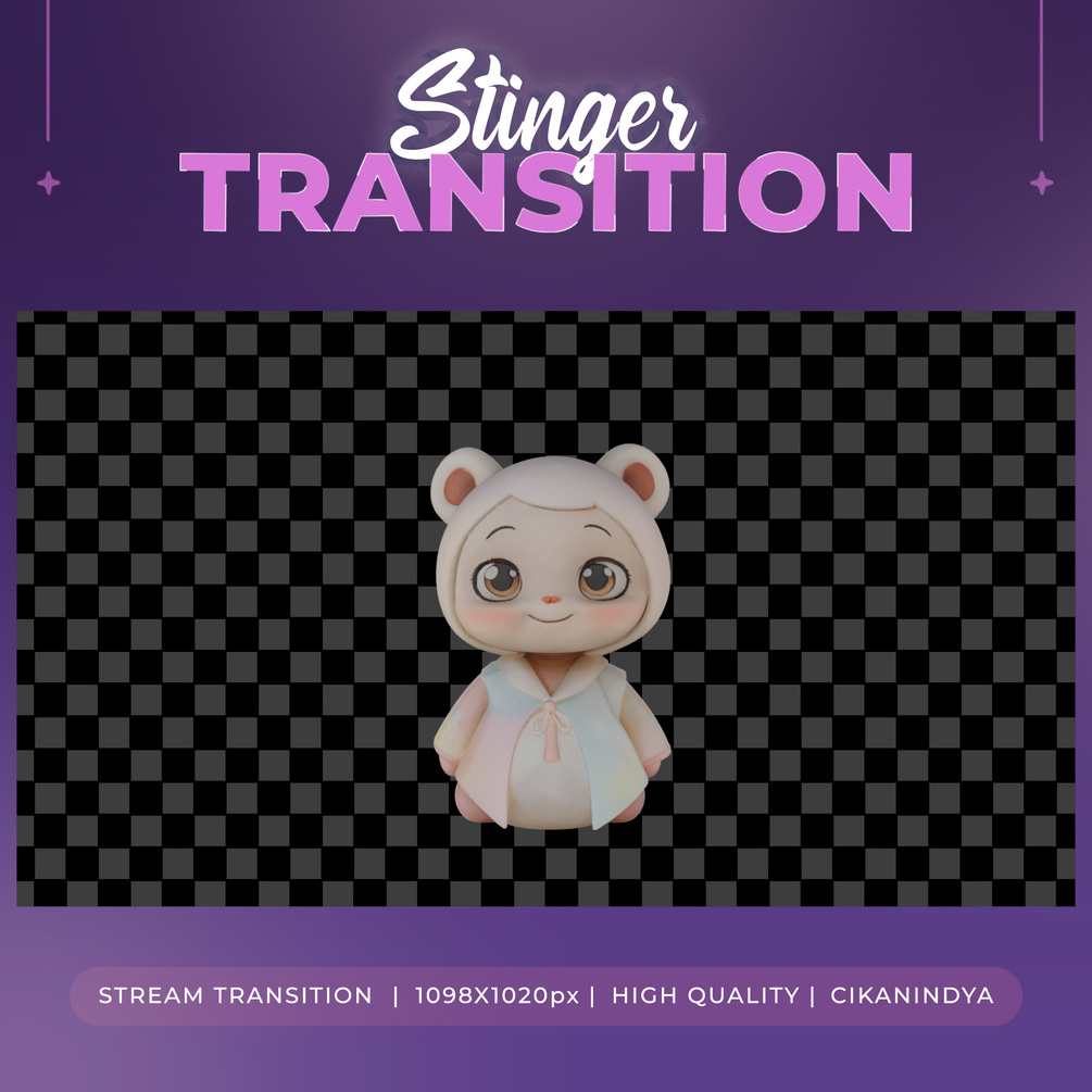 Cute Panda Doll Stream Stinger Transition | Adorable Character Stream ...
