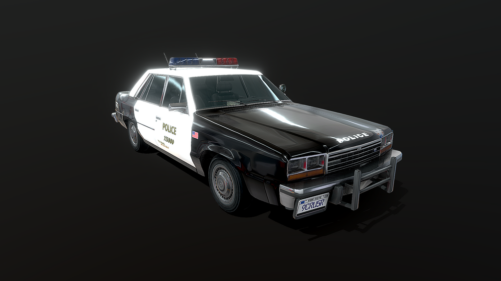 (FREE PRODUCT) 80s Generic Police Car 3D Model