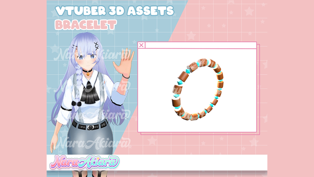 3D Vtuber Assets Bracelet V22 Vroid Commission, 3D assets ready to use ...