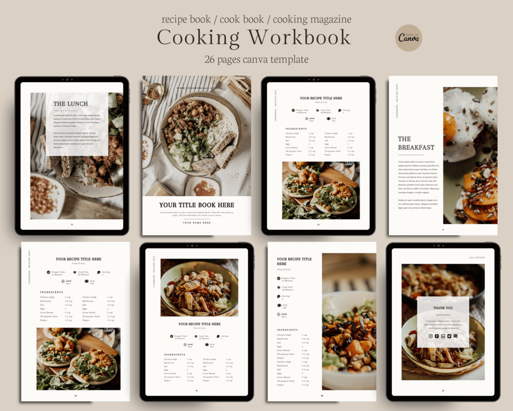 Cookbook Recipe Ebook Template