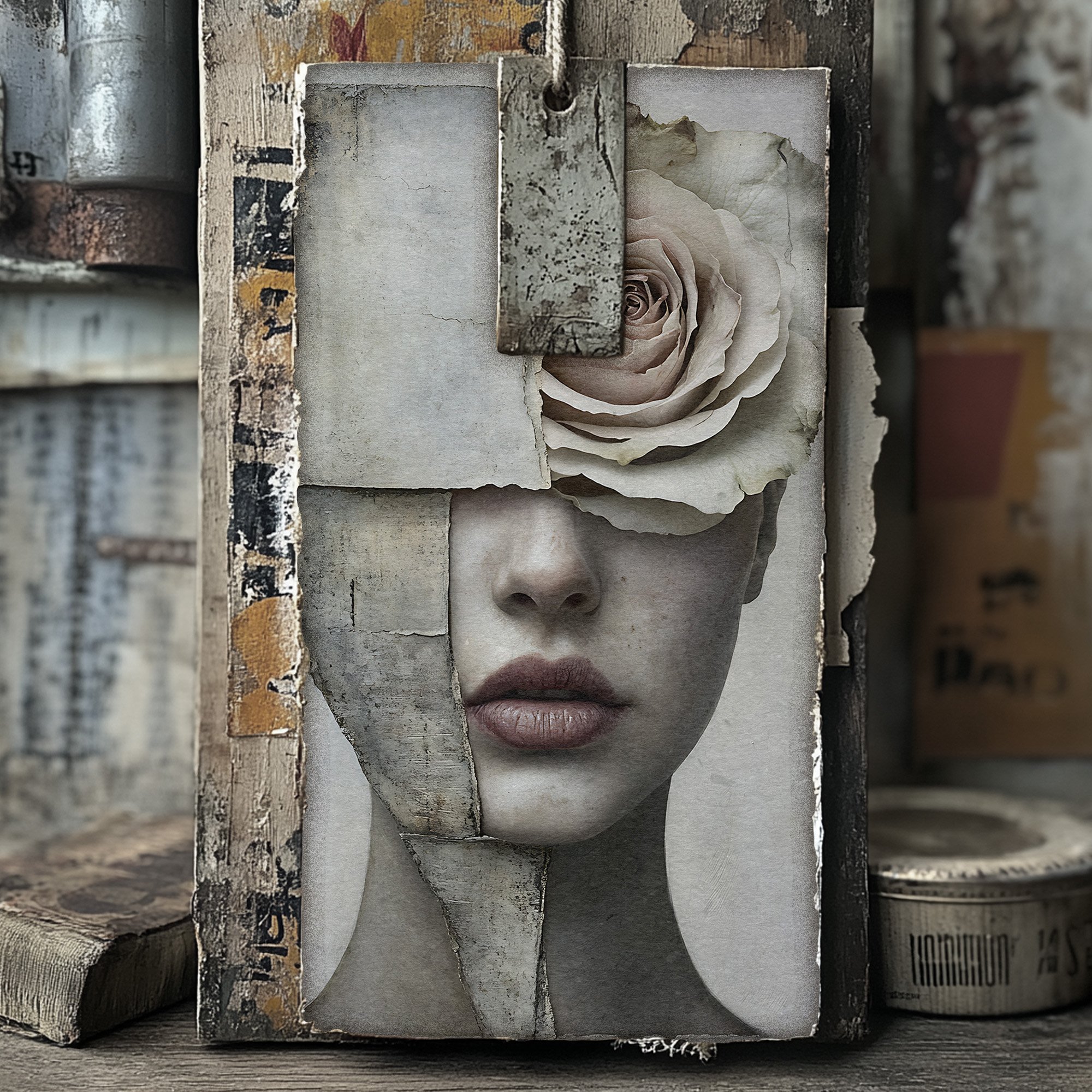 20 pc Half Woman Half Rose Surreal Collage Portrait Printable Junk ...