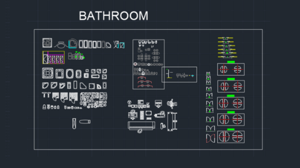 bathroom template cad