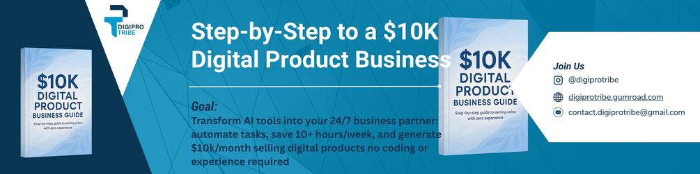 $10K Digital Product Business Guide – Step-by-Step eBook for Beginners