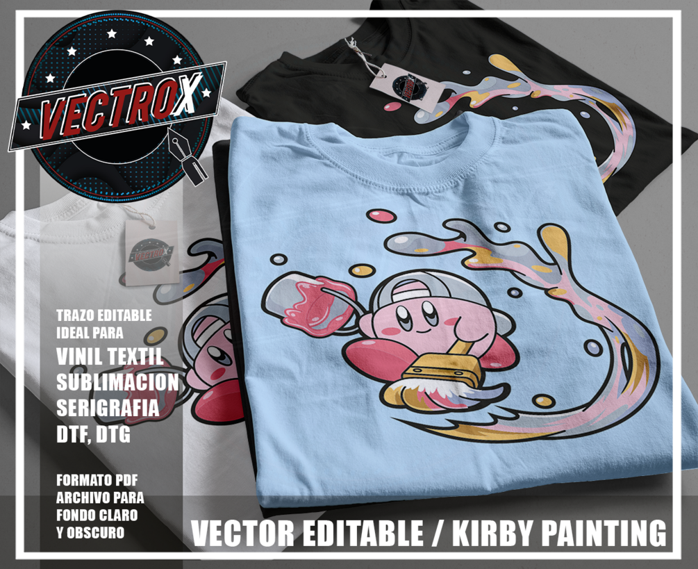 Vector Editable - Kirby Painting