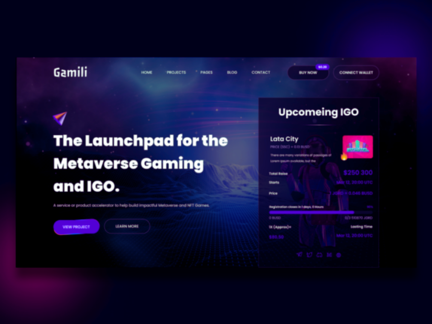 Gamili - Metaverse Gaming Launchpad Web3