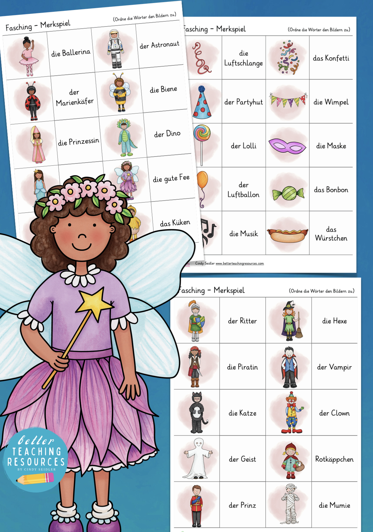 German vocabulary game Carnival Deutsch Fasching oder Karneval