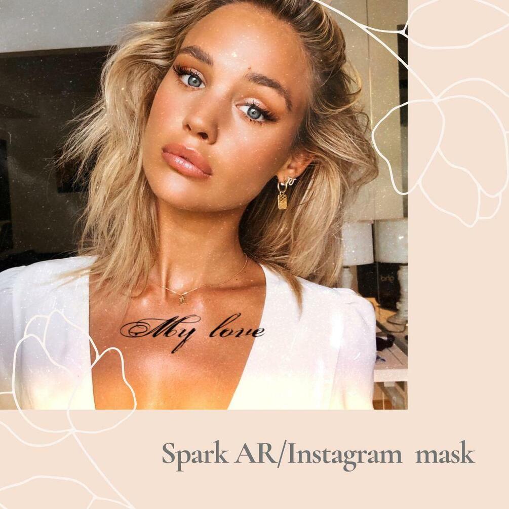 Spark AR mask / Tan & Dust & Text by @dina.wowlife