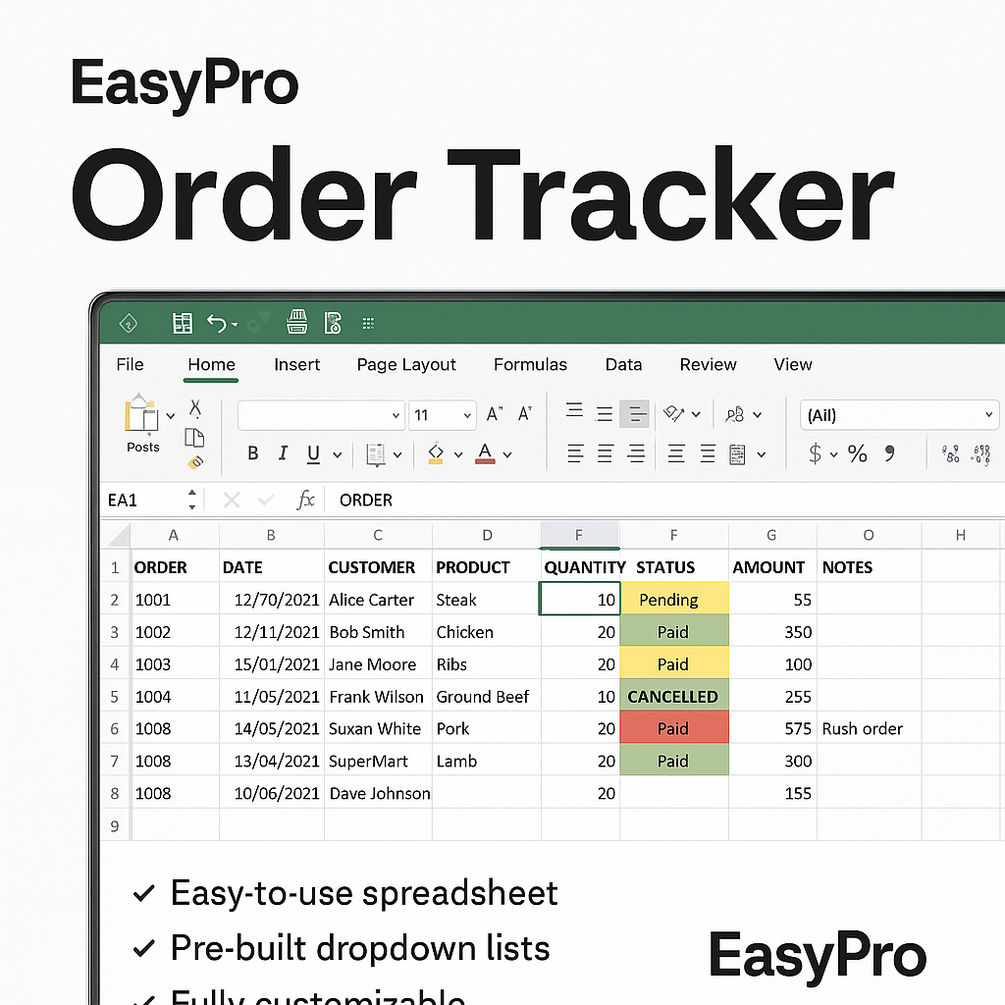 Easy Pro Order Tracker