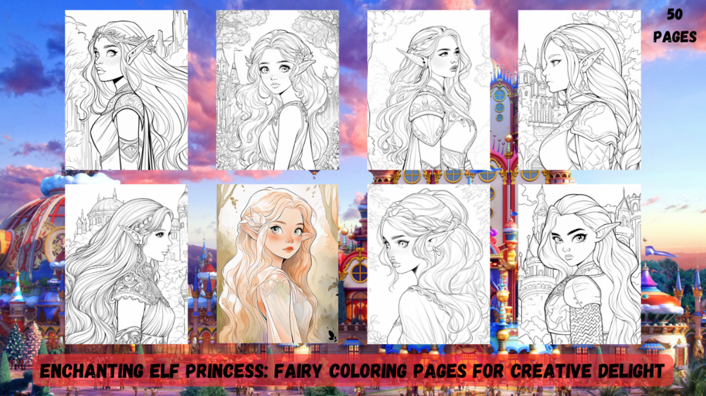 Enchanting Elf Princess: Fairy Coloring Pages for Creative Delight