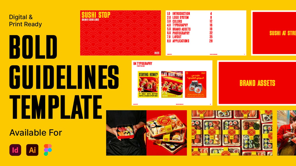 Bold Brand Guidelines Template For Indesign & Figma & Illustrator