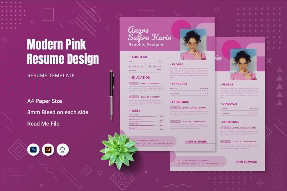 Modern Pink Resume