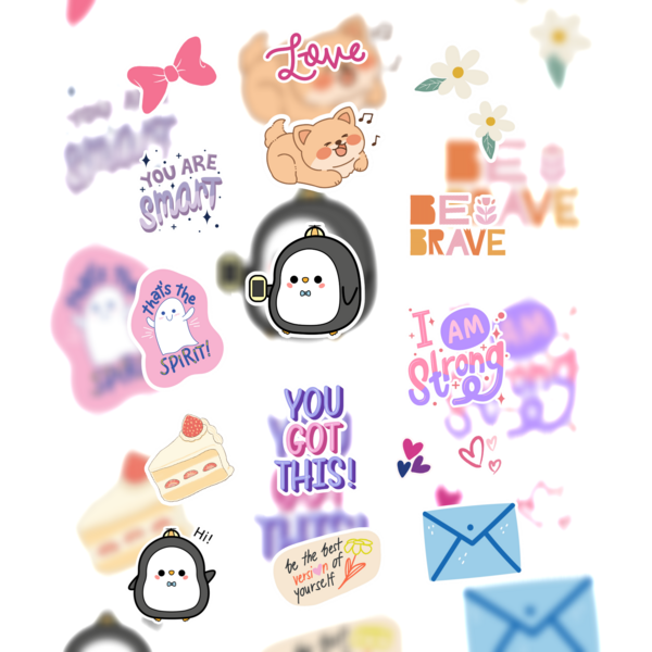 Cute Stickers pack of 4 Sticker sheets
