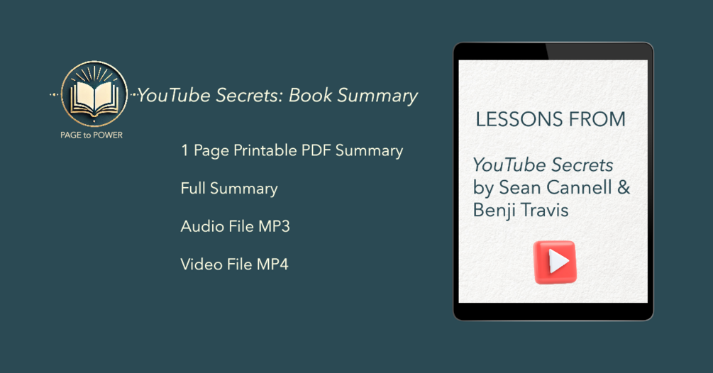 Youtube Secrets by by Sean Cannell and Benji Travis : Book Summary