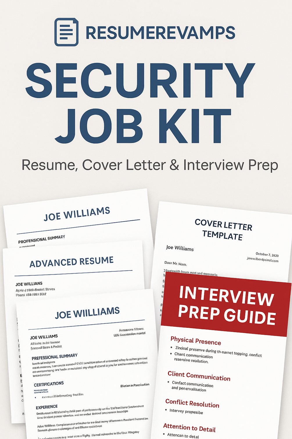 Security Job Kit – Resume, Cover Letter & Interview Prep | ResumeRevamps
