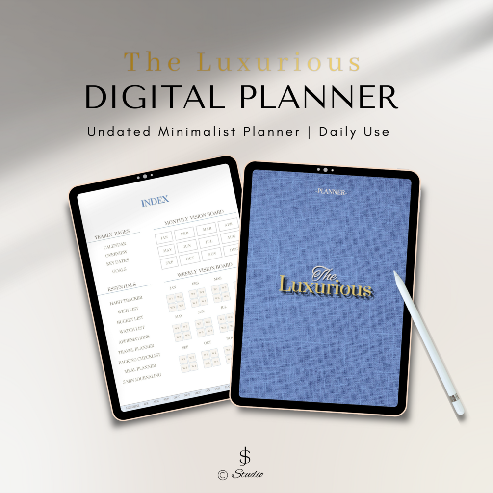 Minimalist Chic Aesthetic Undated Digital Planner for iPad | Monthly ...