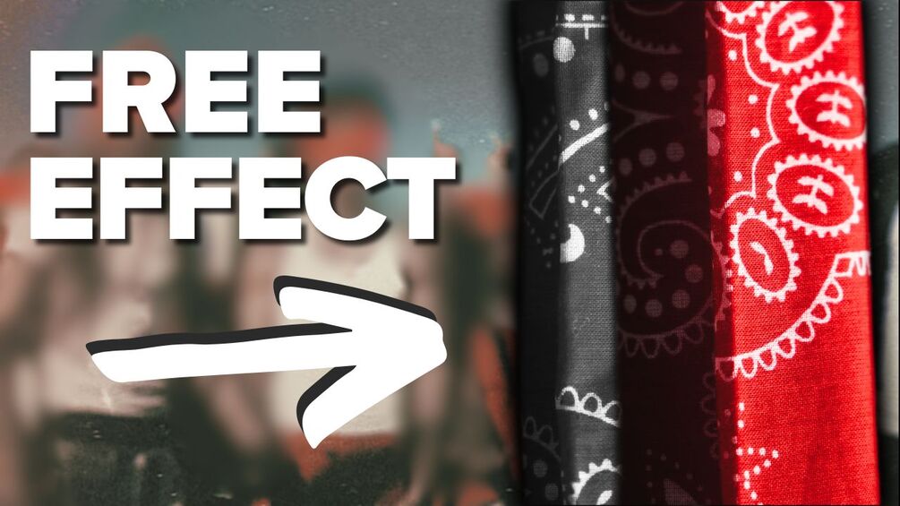 Red & Gray Bandana Wipe Overlay (for Music Videos)