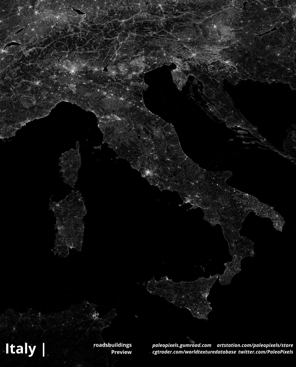 Italy - Texture pack Satellite Images, Height, Occlusion, FBX etc.