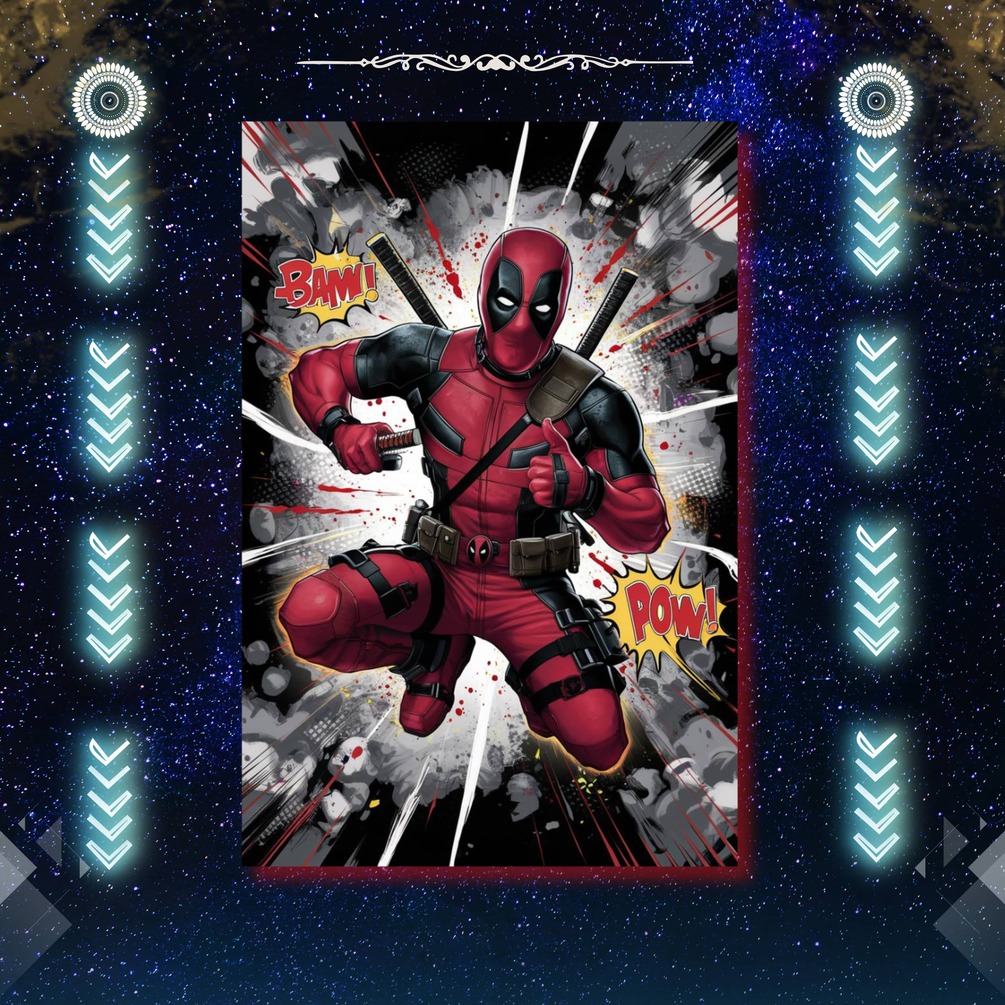Epic Deadpool Pose: A Must-Have 4k Digital Artwork for Collectors!