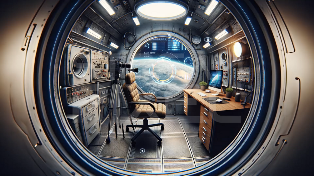 Animated virtual background seamless loop Sci-Fi Spaceship Cockpit ...