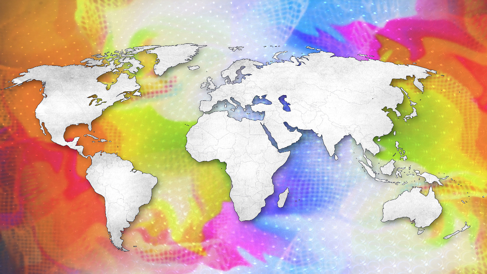 World Map Printable Poster Multicolored, Colorful, Instant Digital ...