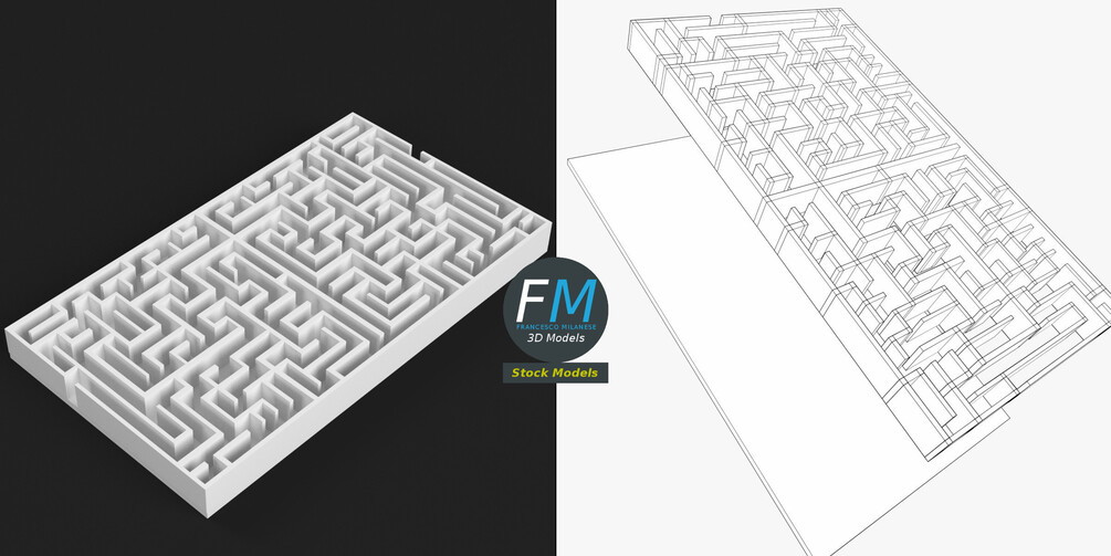 3D MODEL - Rectangular labyrinth 2