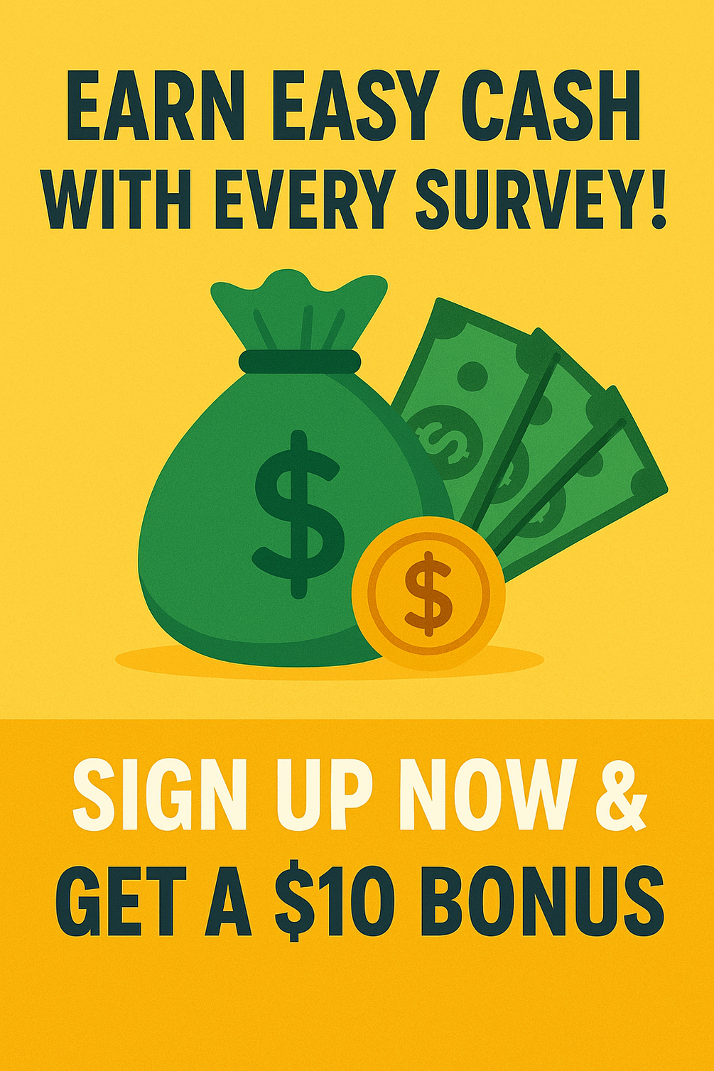 Sign up and get 10$ surveys