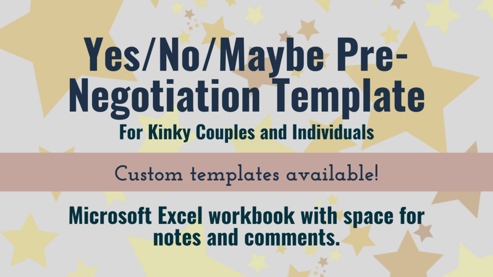Yes/No/Maybe Pre-Negotiation Template