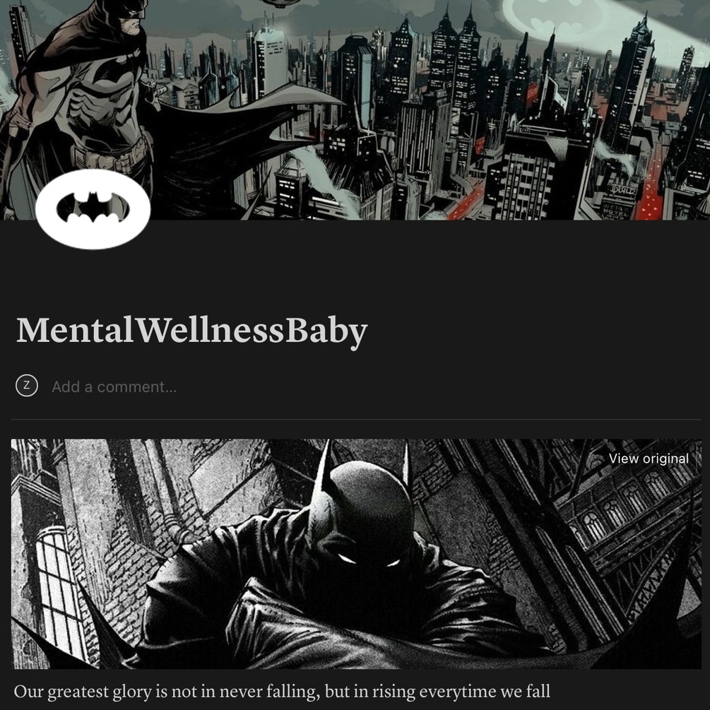 Batman MentalWellnessBaby Notion Template