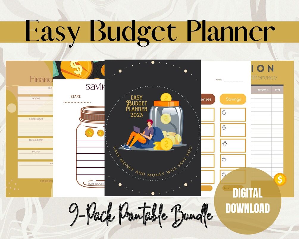 2023 Budget Planner PDF | Income Tracker | Planner Challenges | Instant ...