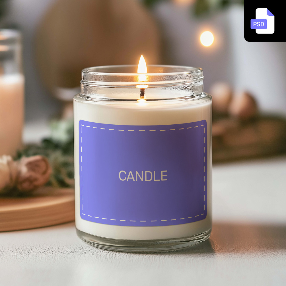 Scented Candle Mockup PSD Soy Jar POD Digital Smart Editable Photoshop ...