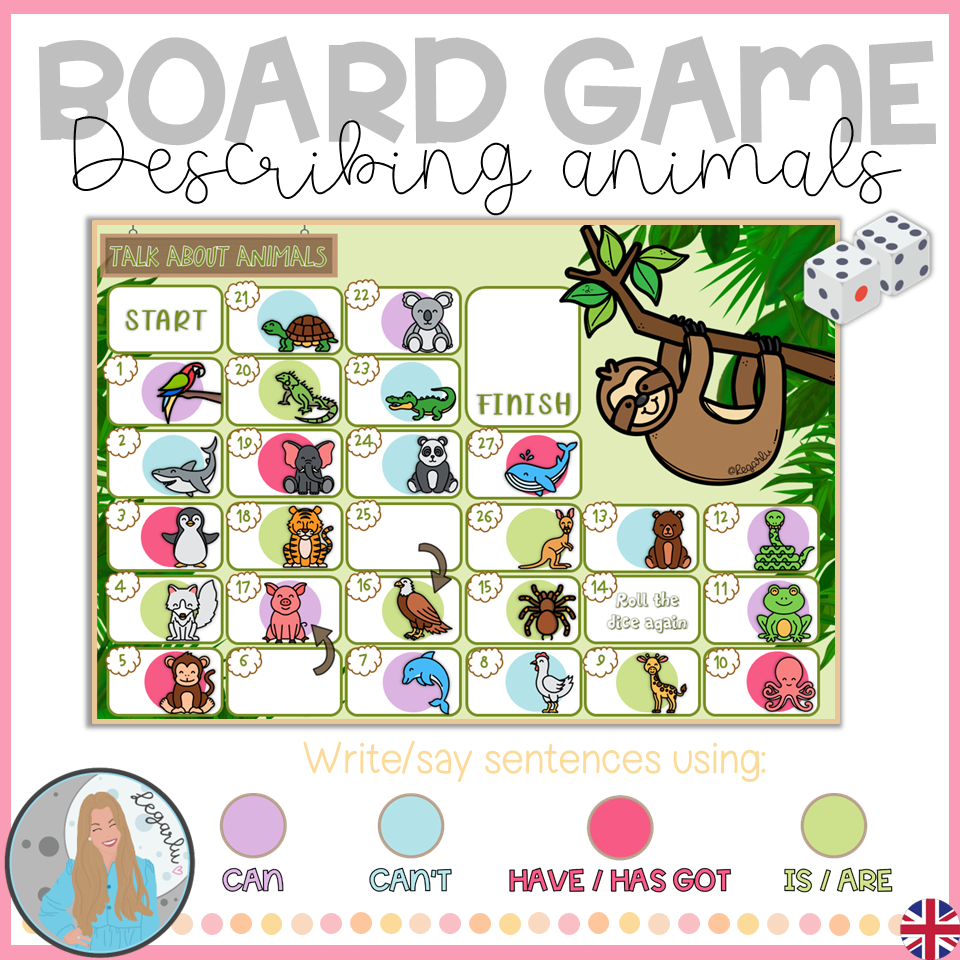 BOARD GAME - describing animals