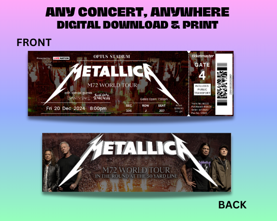 Metallica: M72 World Tour 2025 - Personalized Customizable Souvenir ...