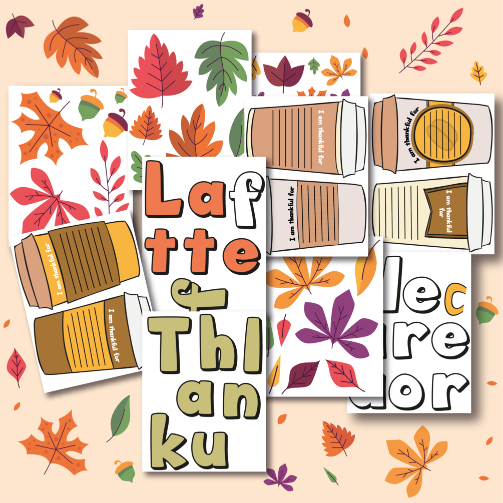 Thanksgiving Bulletin Board | We Are Thankful for a Latte Classroom Decor