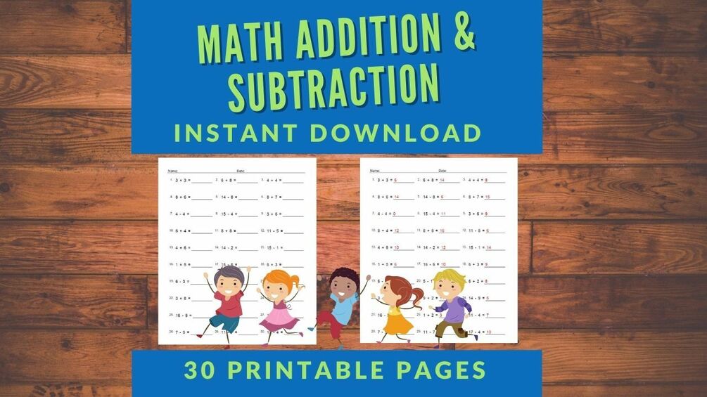 30 Math Addition & Subtraction Practice Worksheets