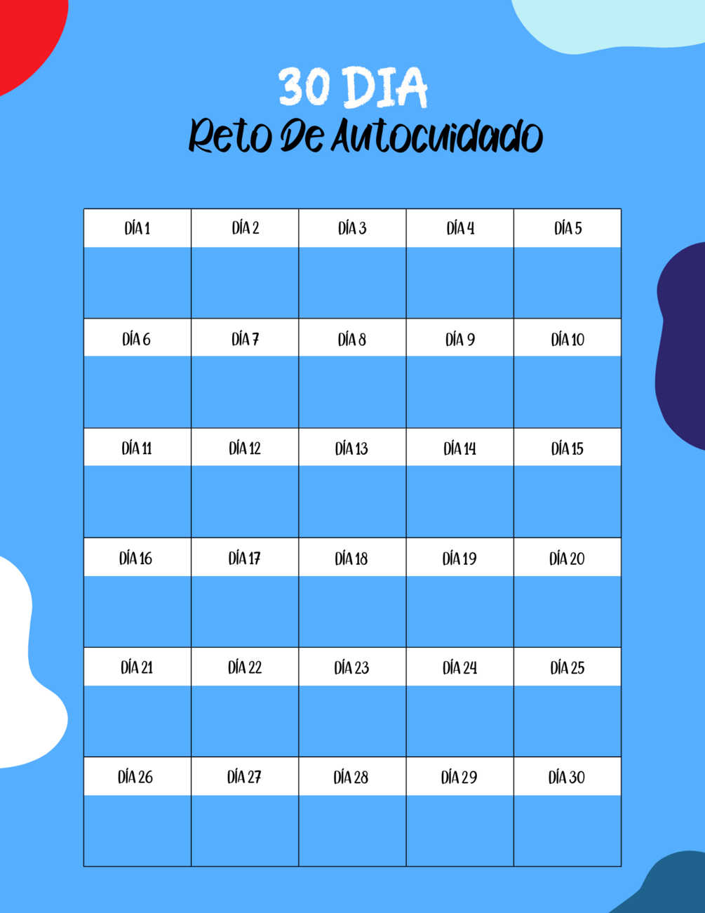 Crea tu propio 30 dia Reto De Autocuidado