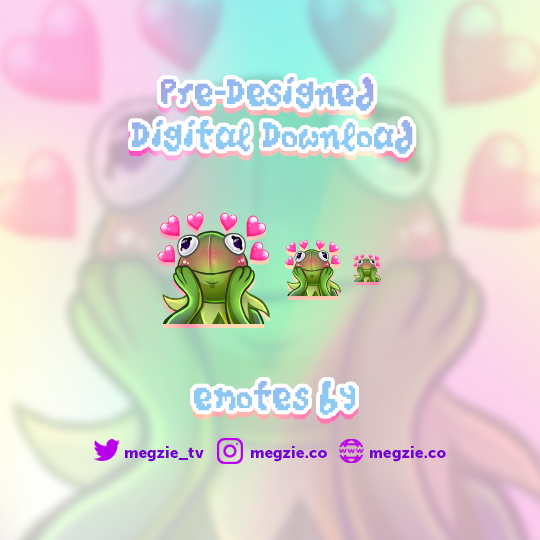 Super Love Kermit - Pre-Made Twitch Emote Digital Download