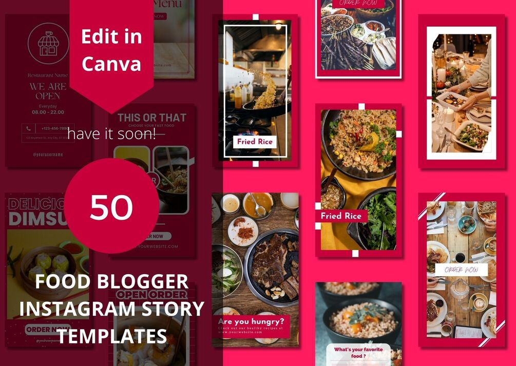 50 Food Blogger Instagram Story Templates