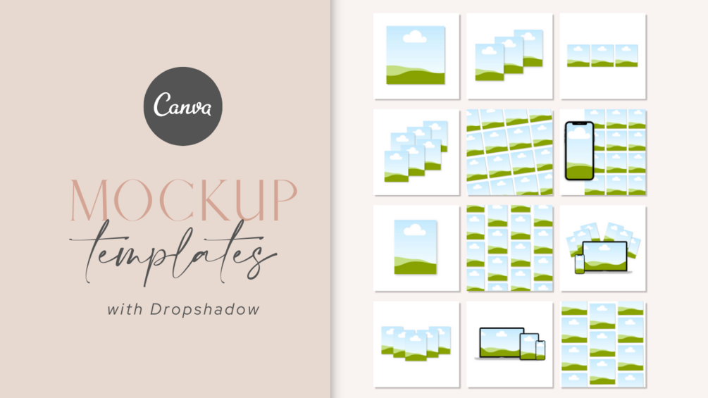 20 Mockup Templates with Drop Shadow in Canva | Drag and Drop
