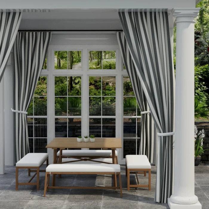 Premium D3479 CABANA BLACK Outdoor Fabric by Charlotte Fabrics