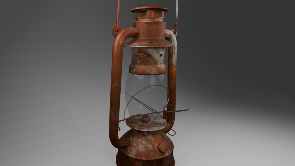 Rusty Lamp - 3D game asset