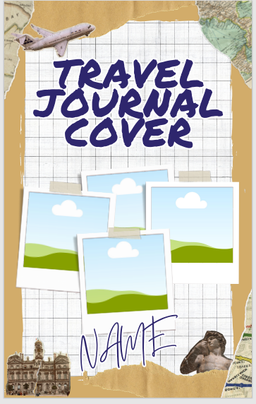 TRAVEL JOURNAL COVER DESIGN TEMPLATE