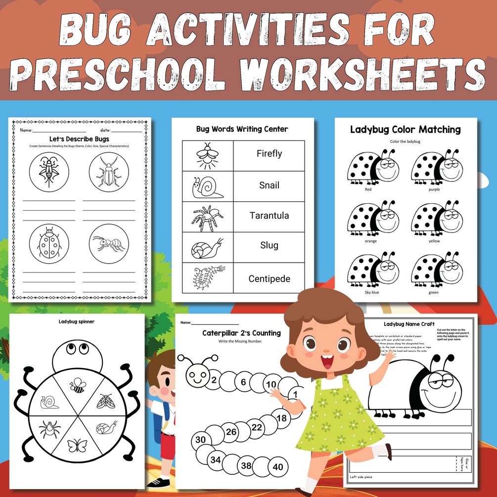 Bug Activities for Preschool Worksheets, Letter, Number Recognition ...
