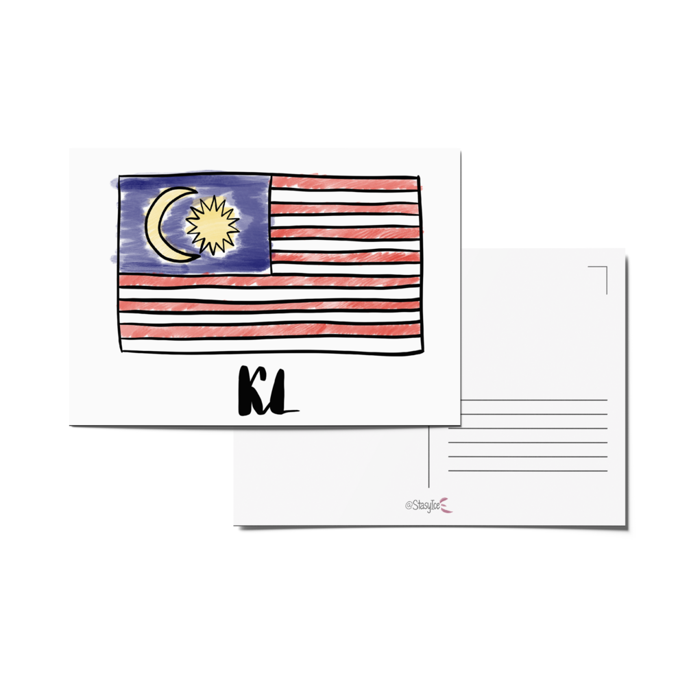 Postcard "Malaysian flag"