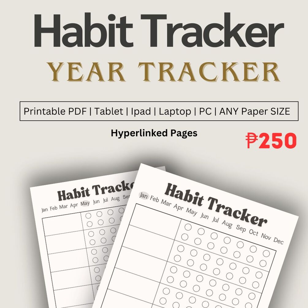 Year Habit Tracker | Digital & Printed | PDF