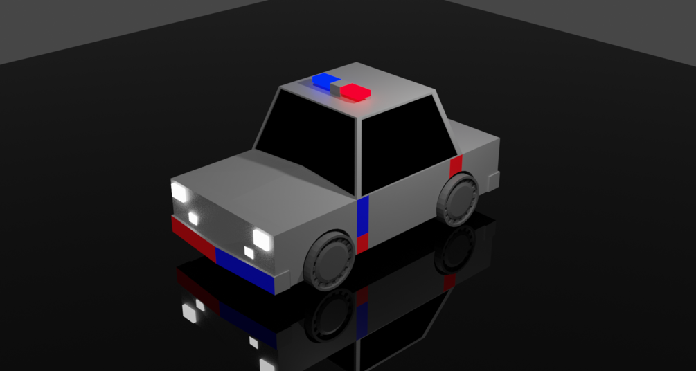 Low Poly Cop Car (Blender)