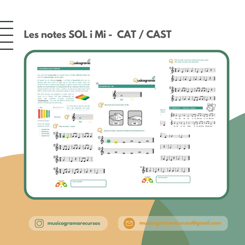 Les notes Sol i Mi - Las notas Sol y Mi - CAT/CAST
