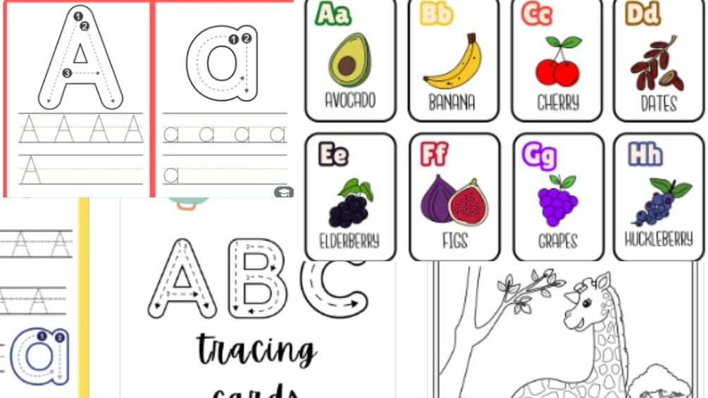 Preschool Alphabet Workbook in Colorful Illustration Style