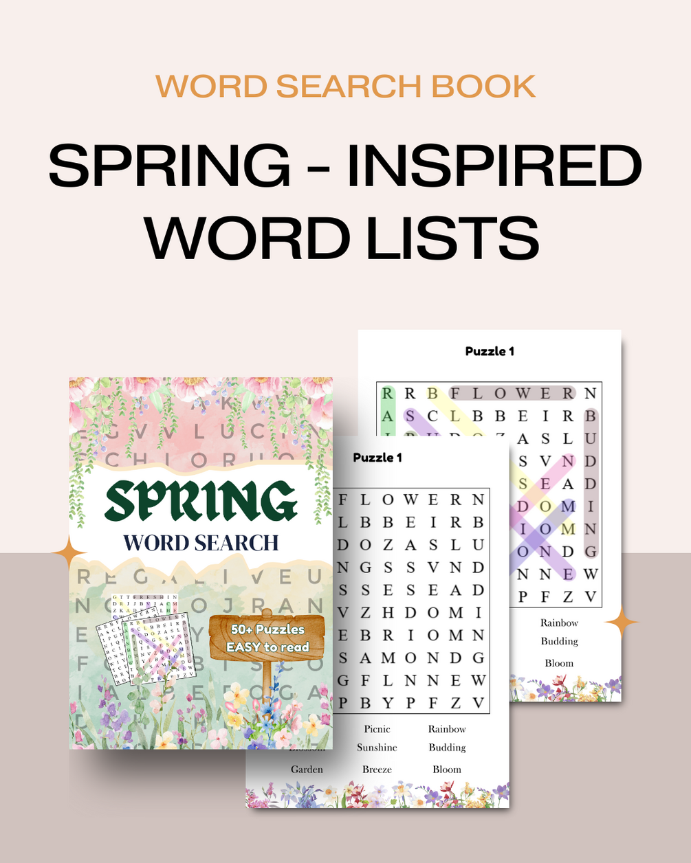 Spring Themed - Word Search Puzzle Book