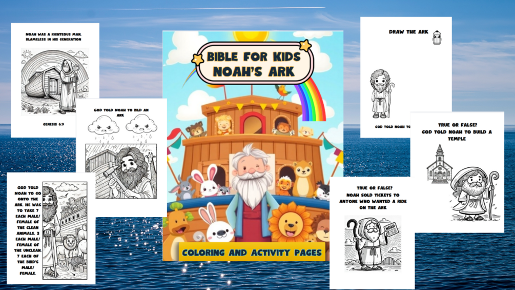 Bible for Kids - Noah's Ark Christian preschool workbook: Bible stories